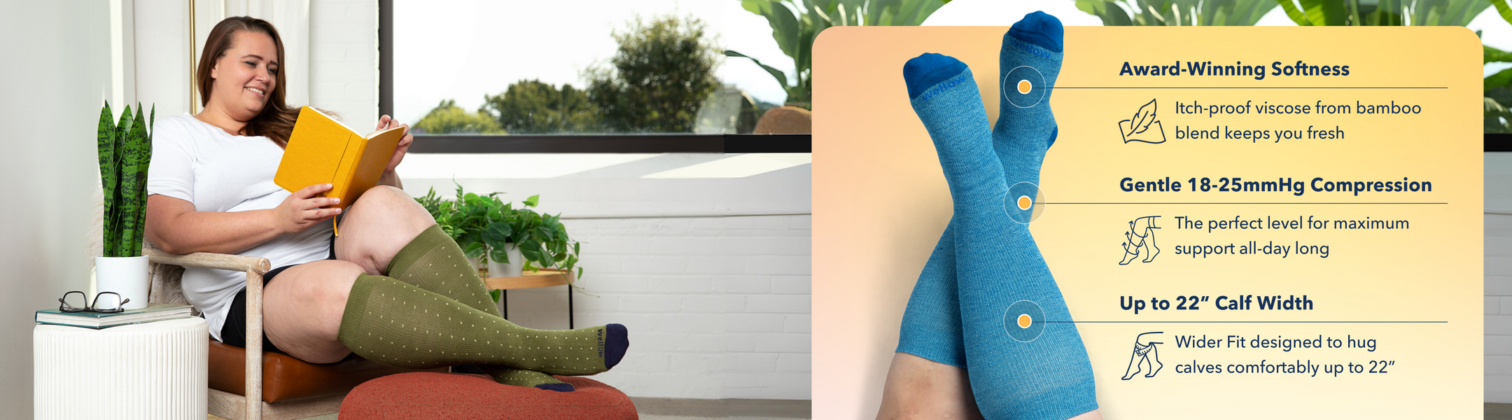 Wide Calf Compression Socks | Wellow Compression Socks