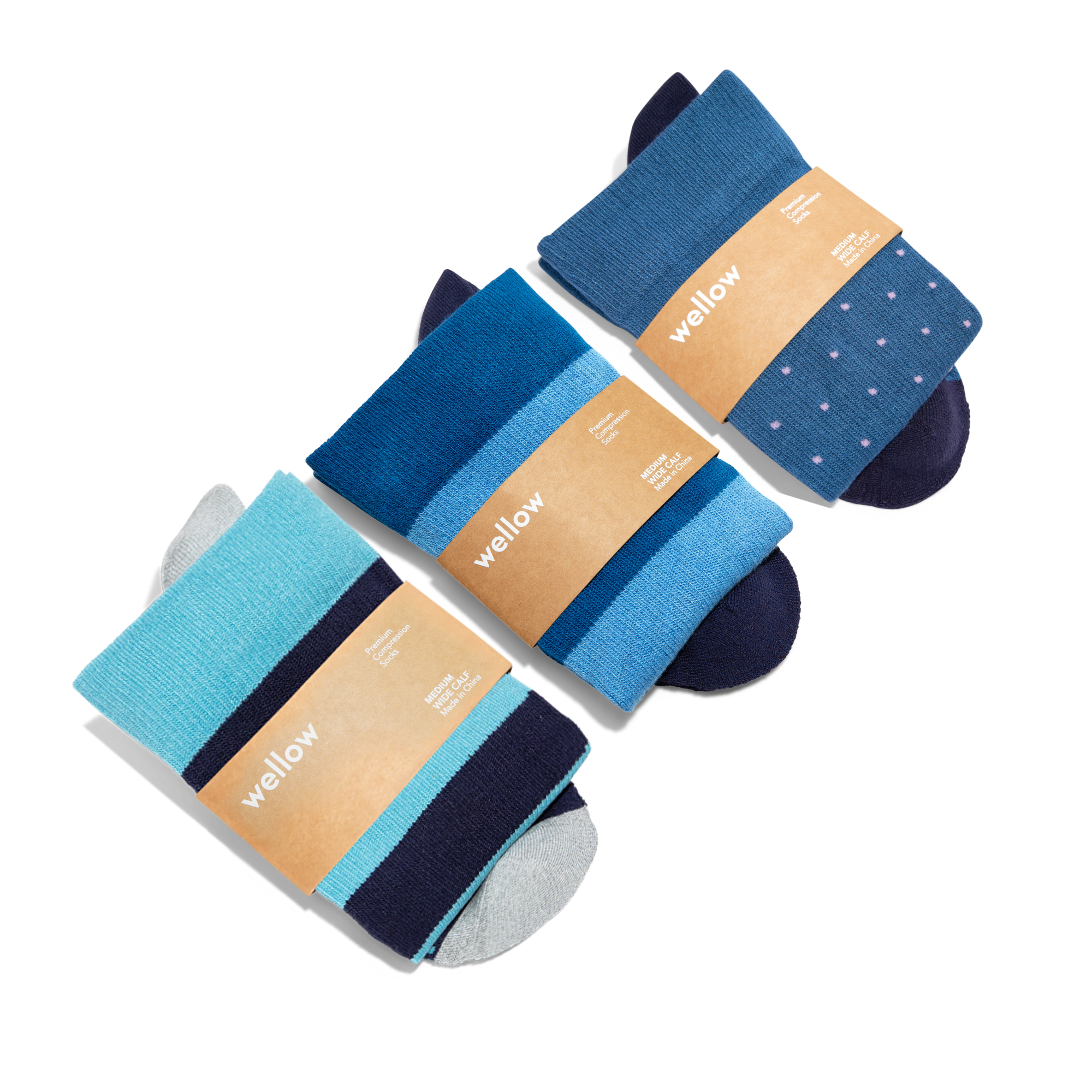 Midnight Ocean Trio - 3 Pack - Wide Calf – Wellow